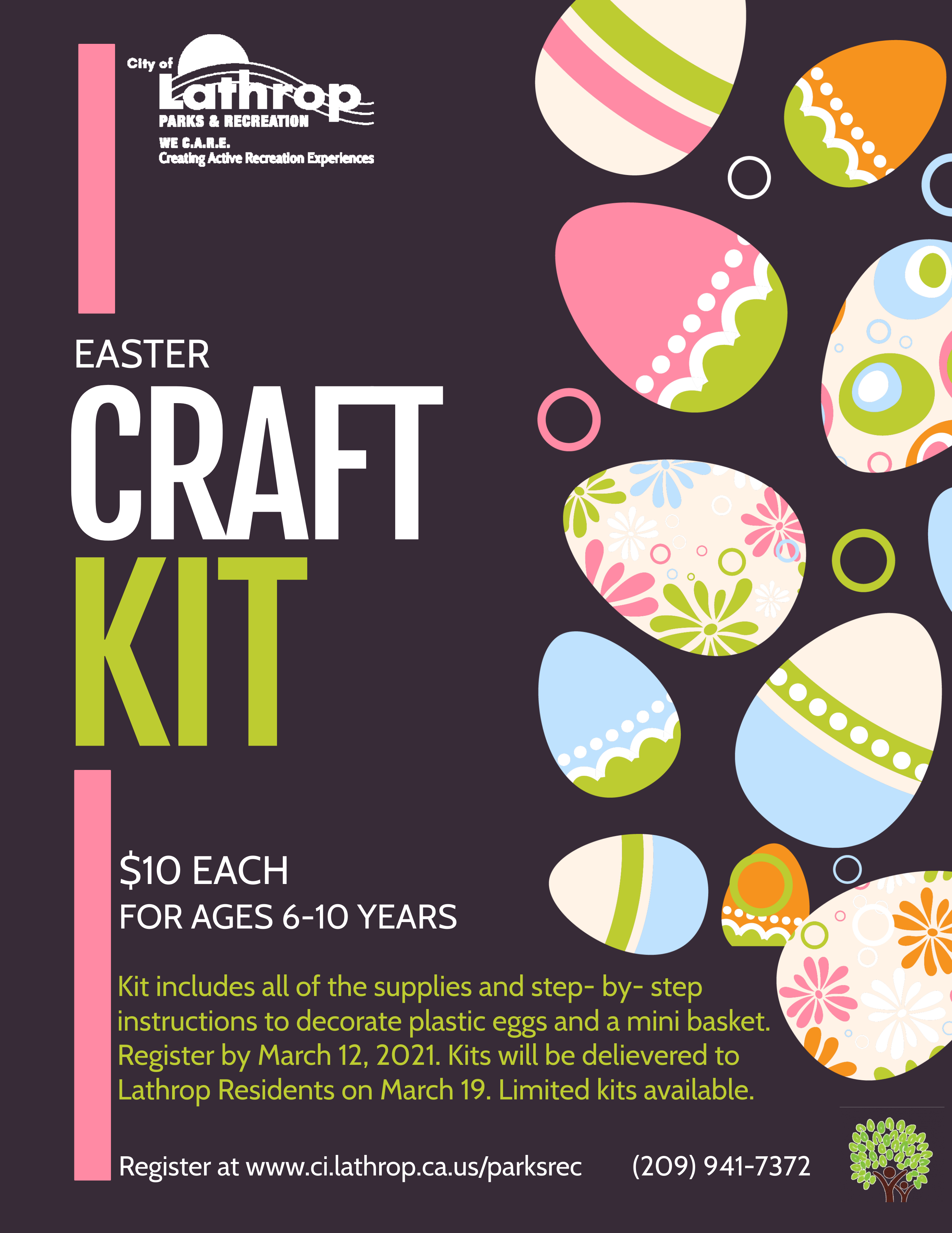 Kids Easter Craft Kit | City of Lathrop CA