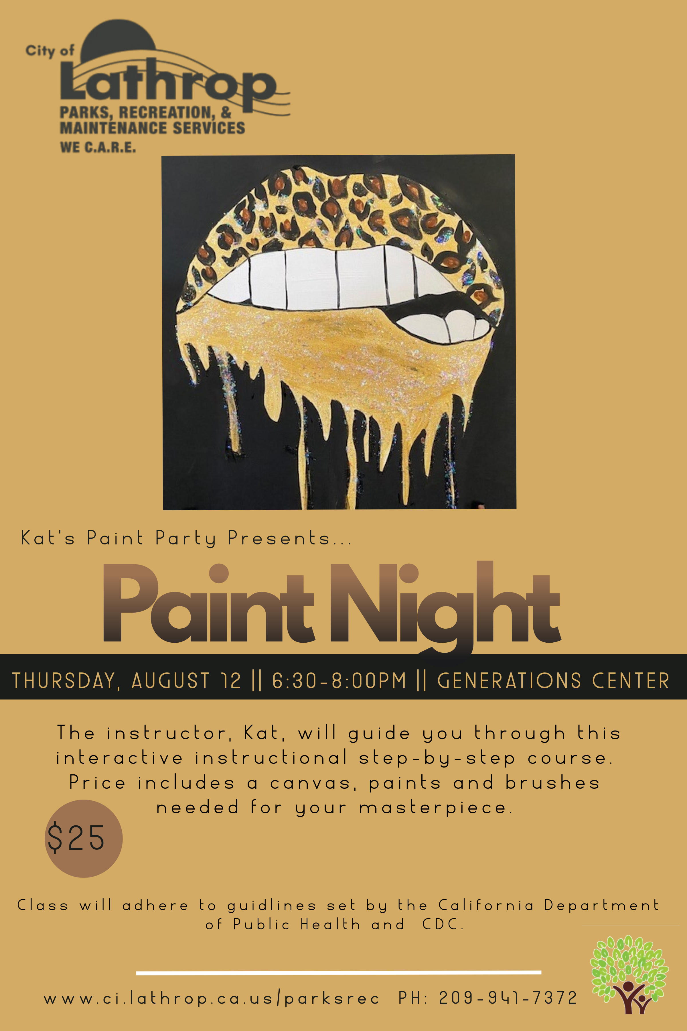 Paint Night - August 12 | City of Lathrop CA