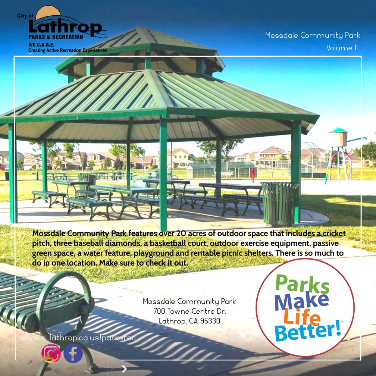 Parks Make Life Better Campaign | City of Lathrop CA